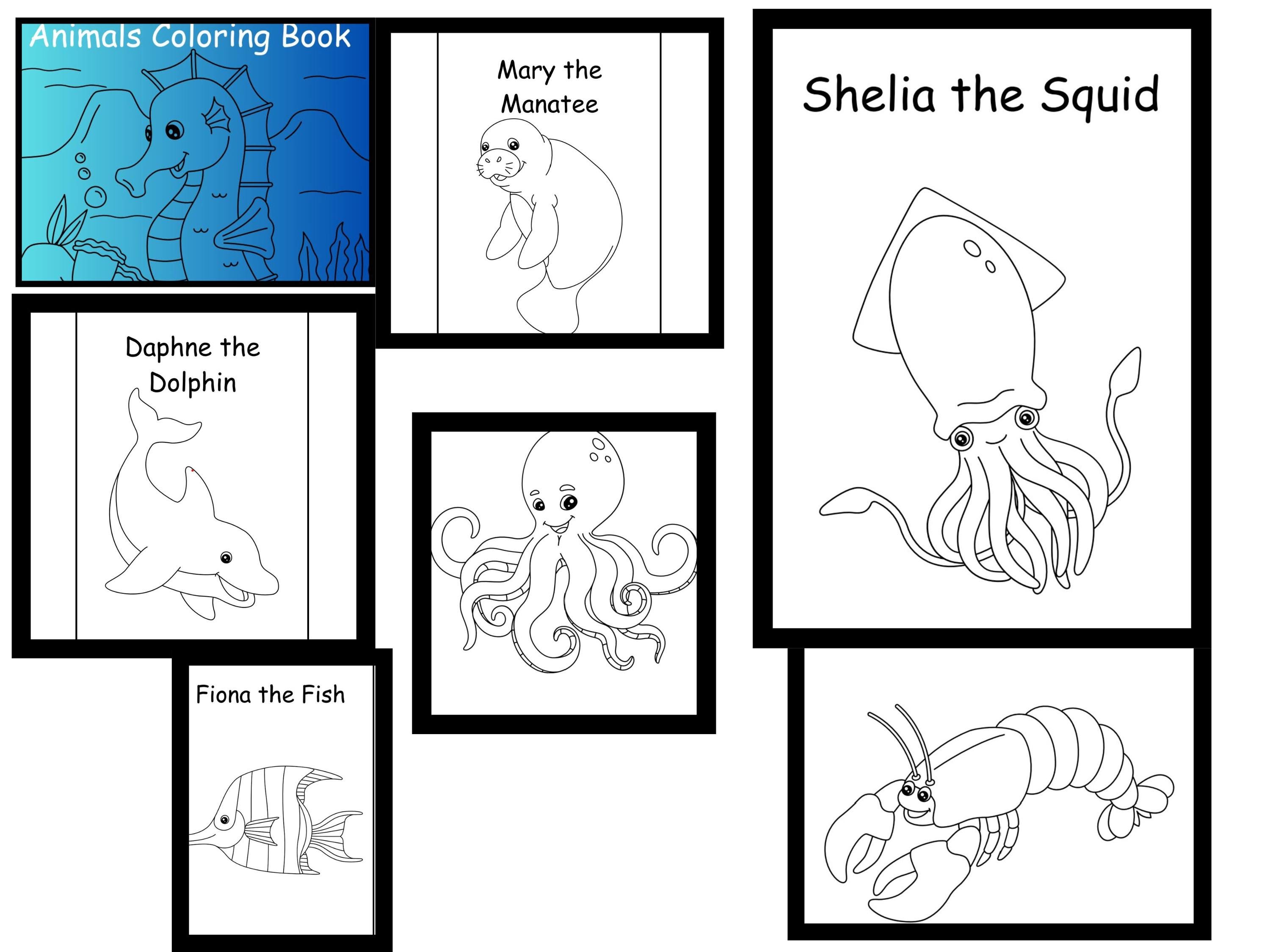 3. Sea Creatures Coloring Book, Oceans Wonders Printable, Animal ...