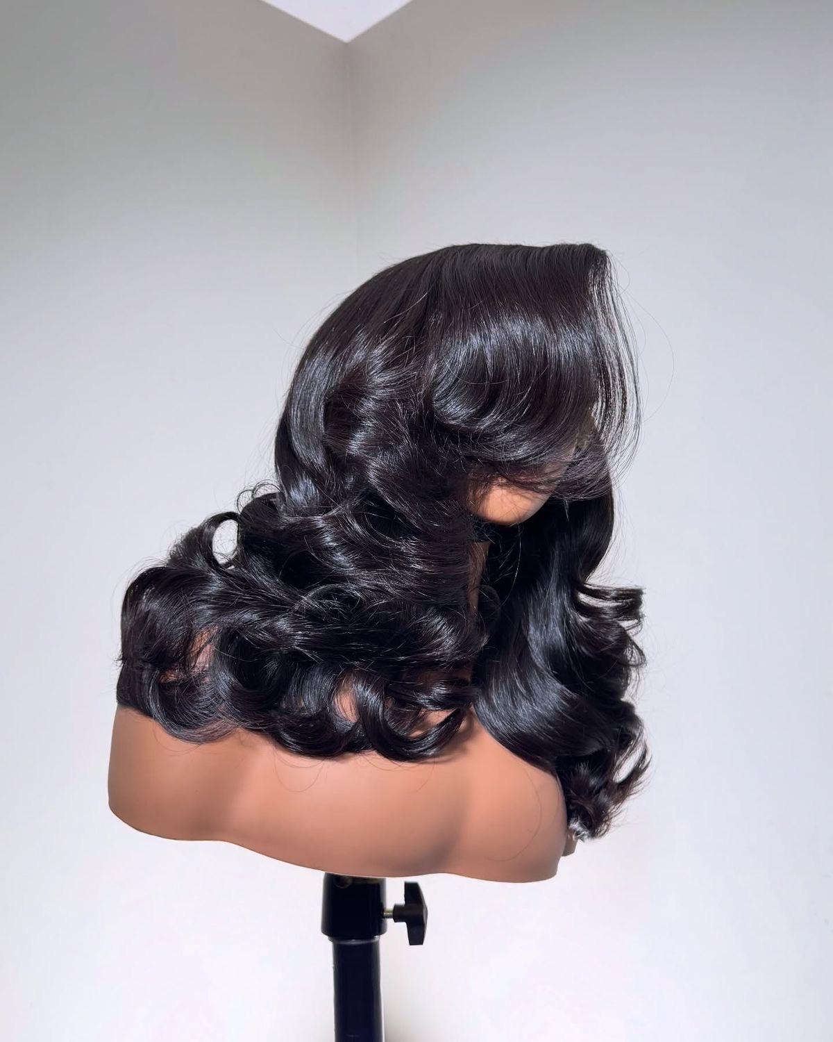 Black Custom Wig 20 Inches - Etsy
