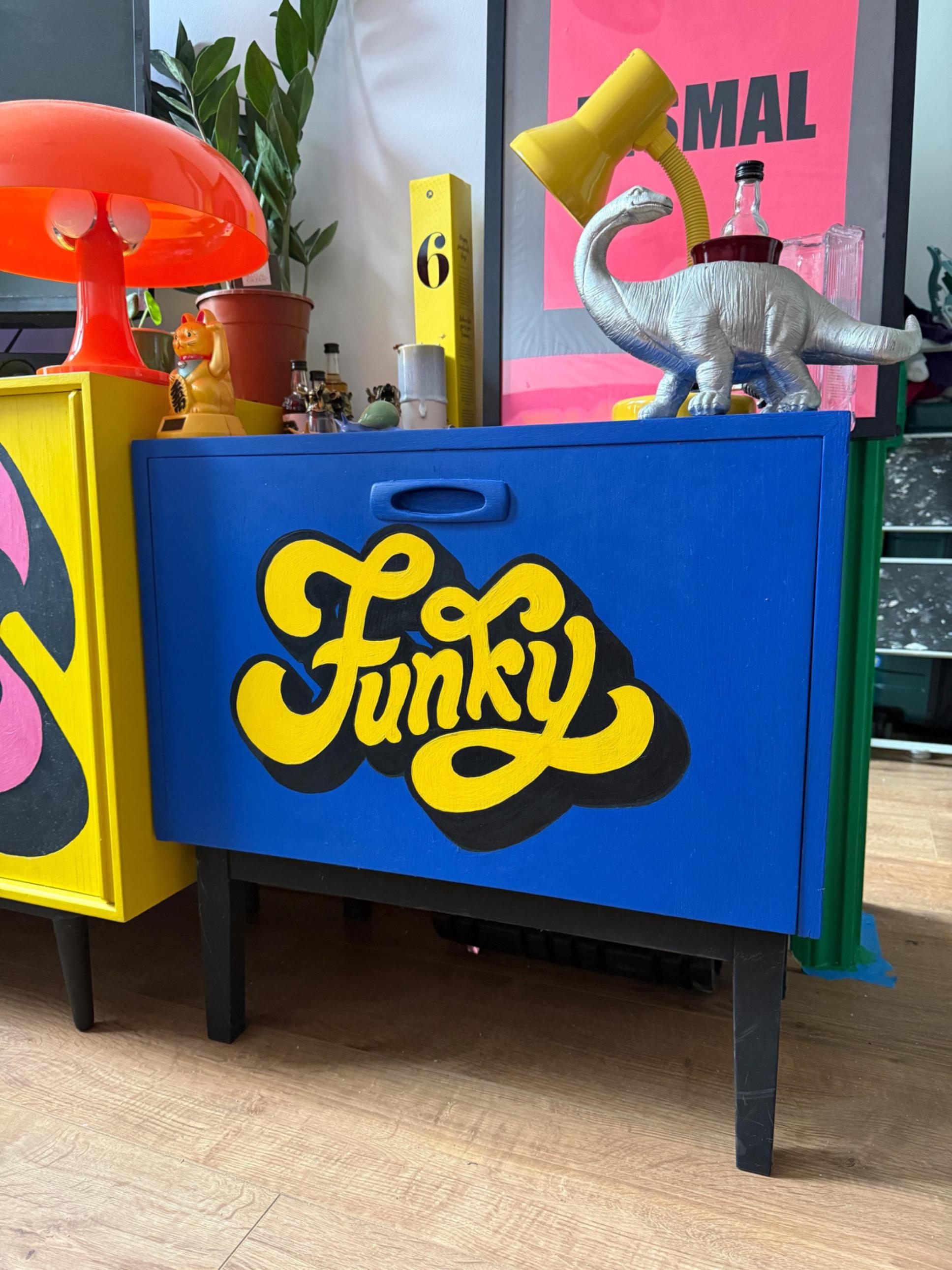 Custom Vinyl Storage Cabinet – “funky” Hand-painted - Etsy UK