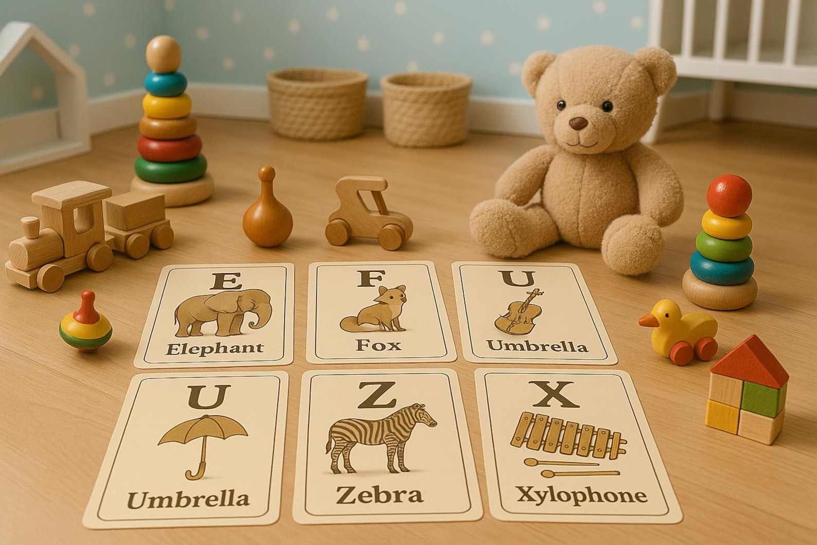 Printable Vintage Alphabet - Digital Download, 26 Cards Alphabet, Decor ...