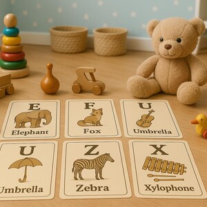 Printable Vintage Alphabet - Digital Download, 26 Cards Alphabet, Decor ...