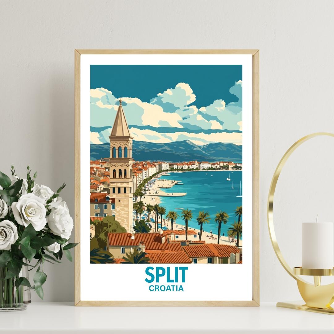 Split Croatia Travel Poster - Split Travel Print - Croatia Travel Print ...