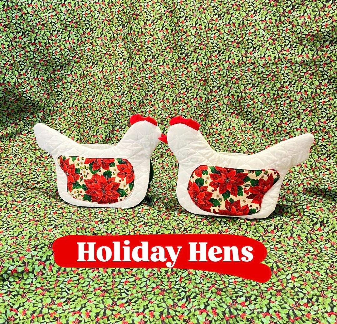 Limited Edition Holiday Hen Hot Mitts Christmas Kitchen Decor Farmhouse ...