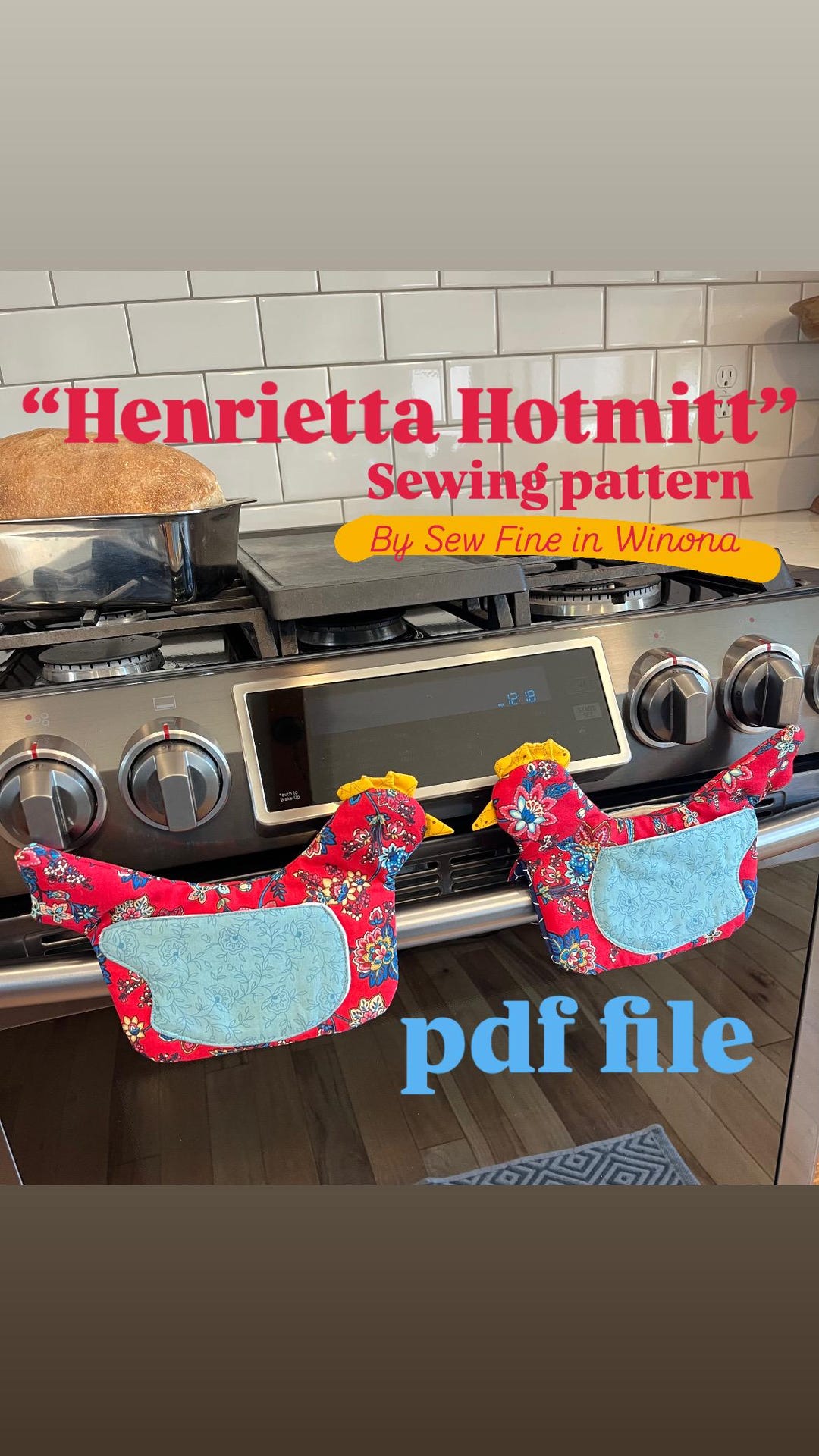Chicken Oven Mitt PDF Sewing Pattern - Etsy