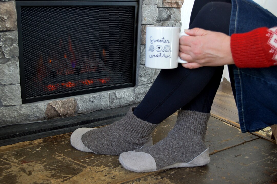 Women's 9 to 10 EU 40 to 42 NUTMEG Felted Wool Blend Soccasins With ...