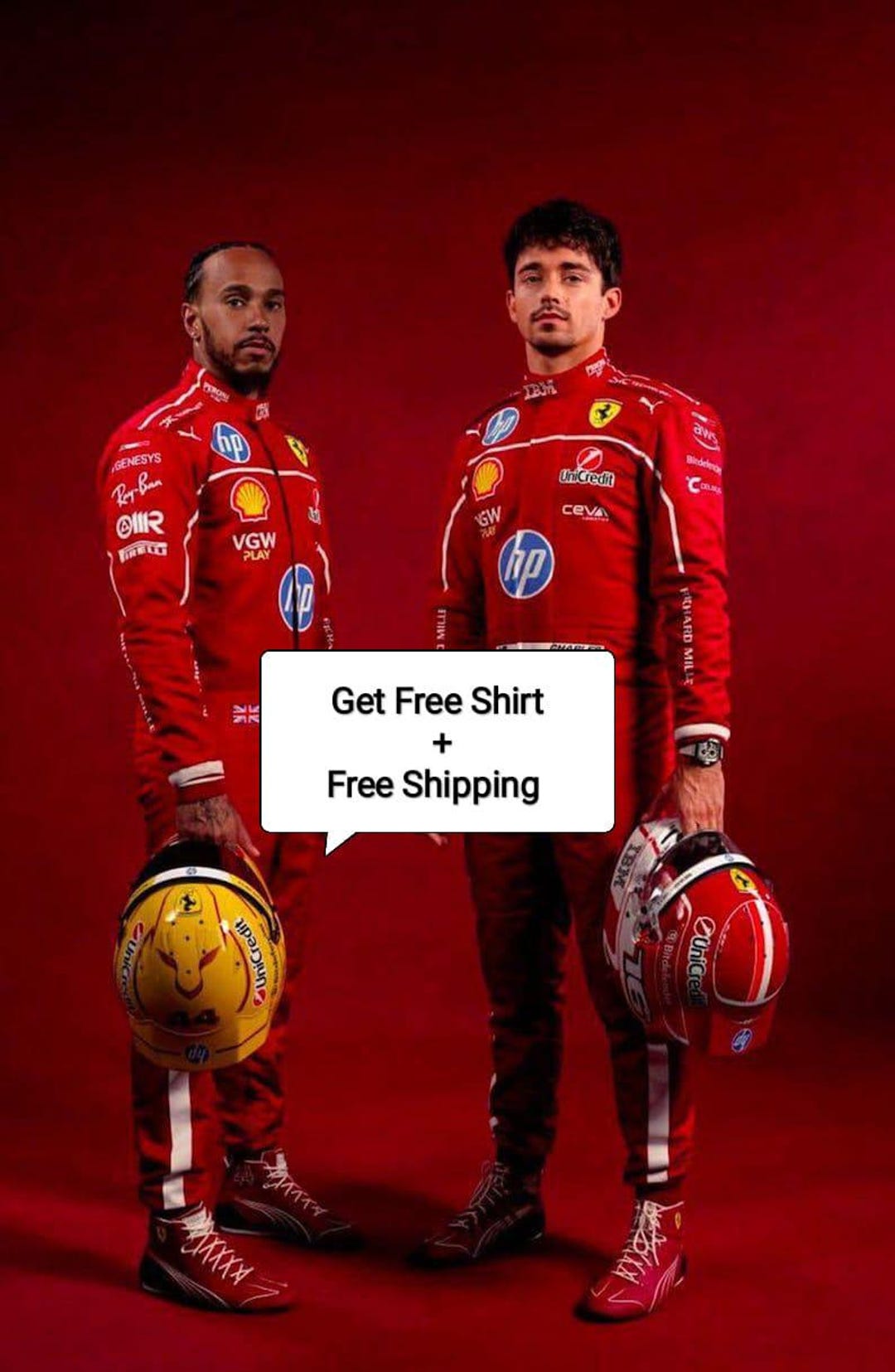 F1 Ferrari 2025 Go Kart Racing Suit, ( T-shirt, Balaclava) CIK/FIA ...
