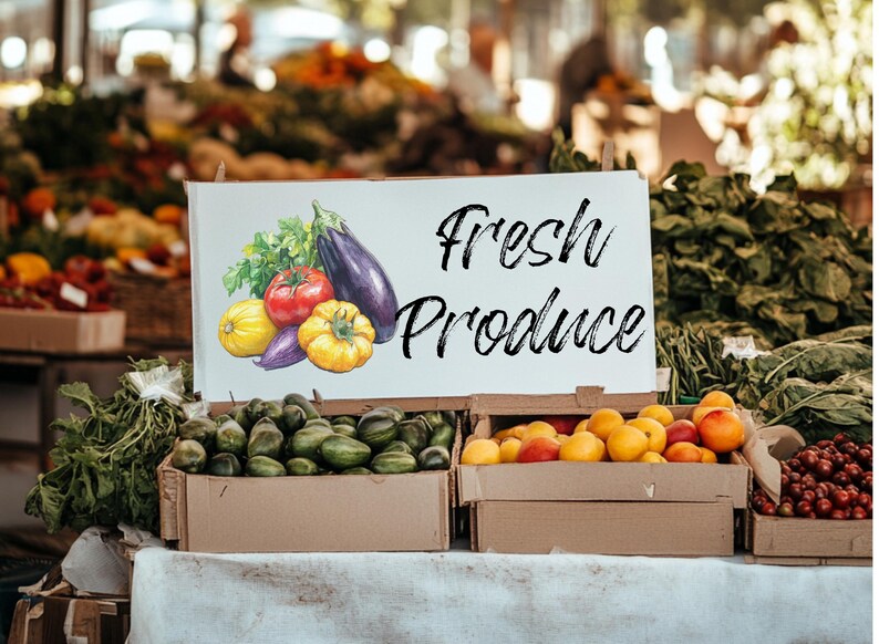 Farmers Market Watercolor Clipart Bundle – 24 Pngs With Fresh Produce ...