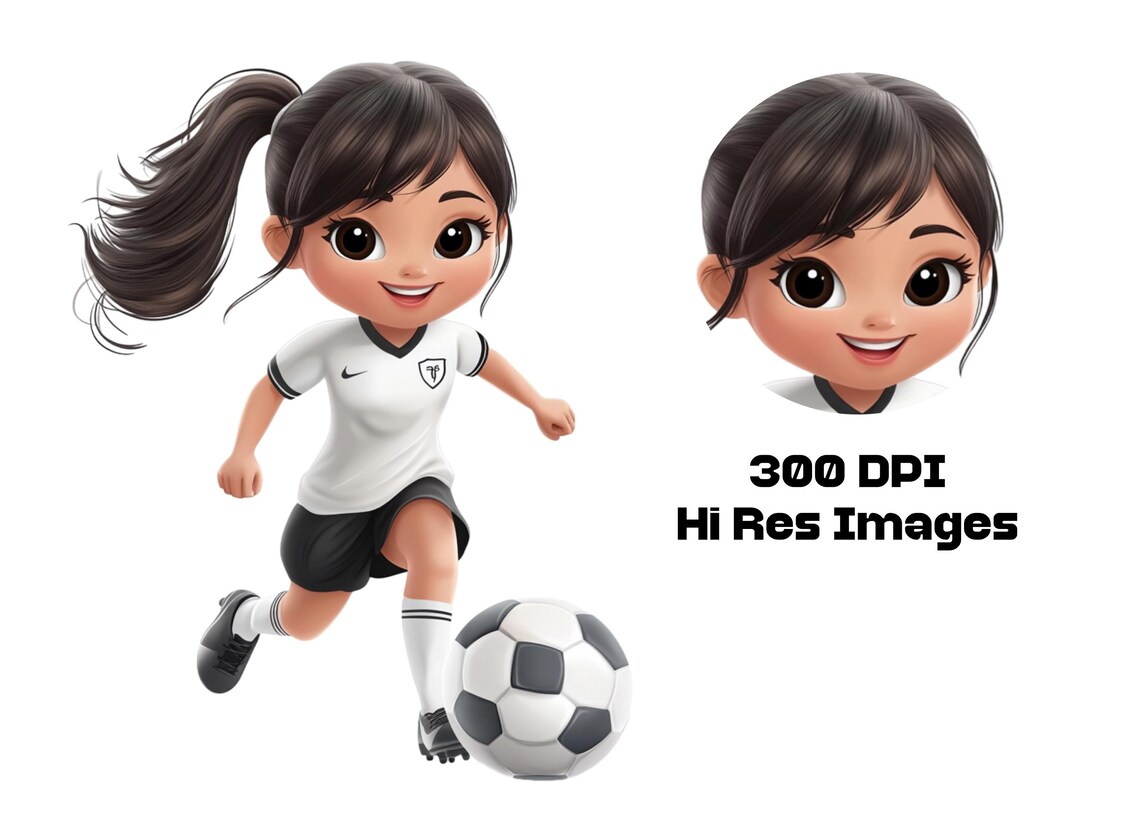 Cartoon Soccer Kids Clipart Bundle – Boys & Girls Playing Soccer 20 ...
