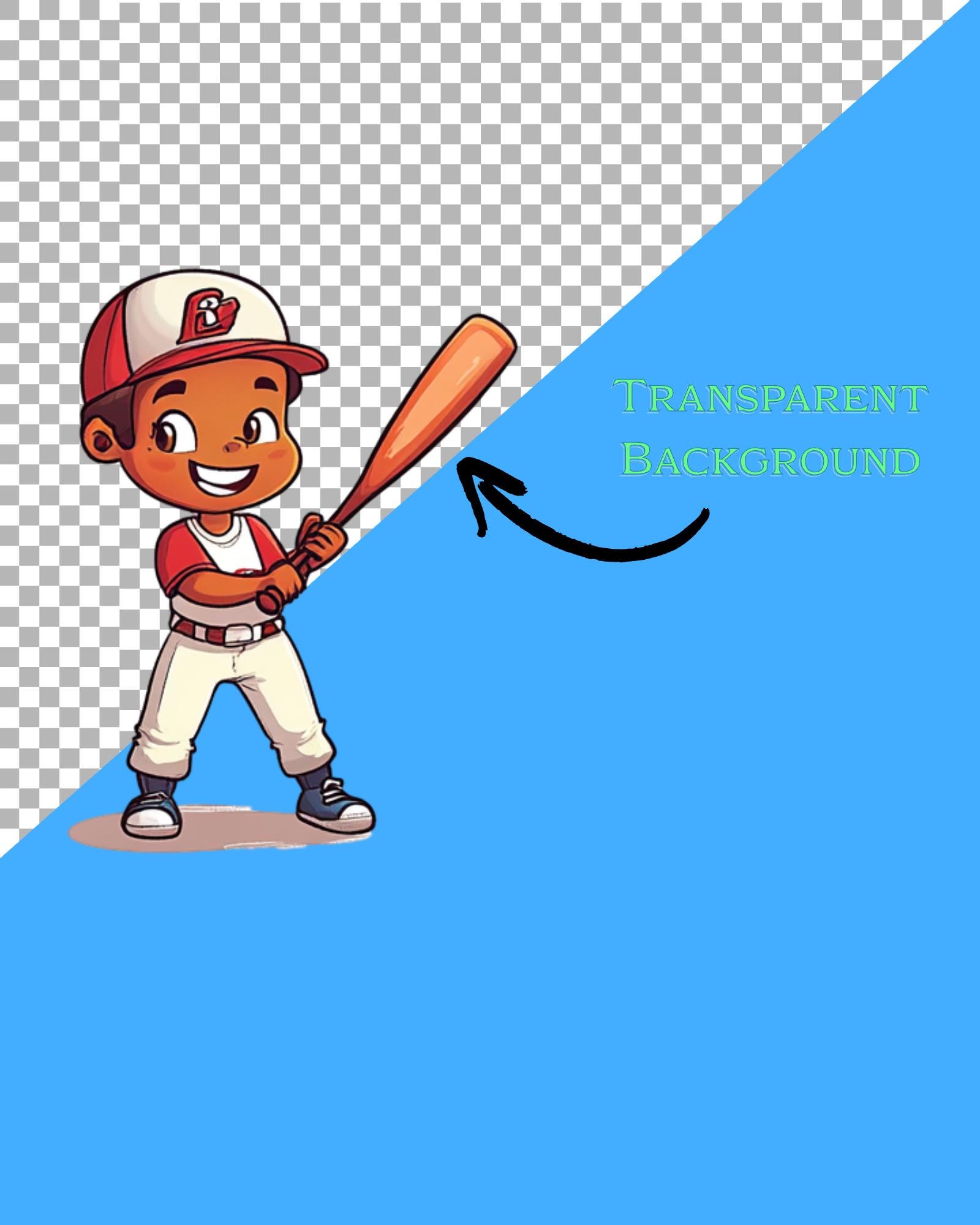 Cute Baseball Kids Clipart Bundle | 28 Pngs | Cartoon Children Playing ...