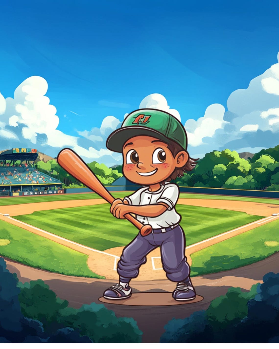 Cute Baseball Kids Clipart Bundle | 28 Pngs | Cartoon Children Playing ...