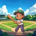 Cute Baseball Kids Clipart Bundle | 28 Pngs | Cartoon Children Playing ...