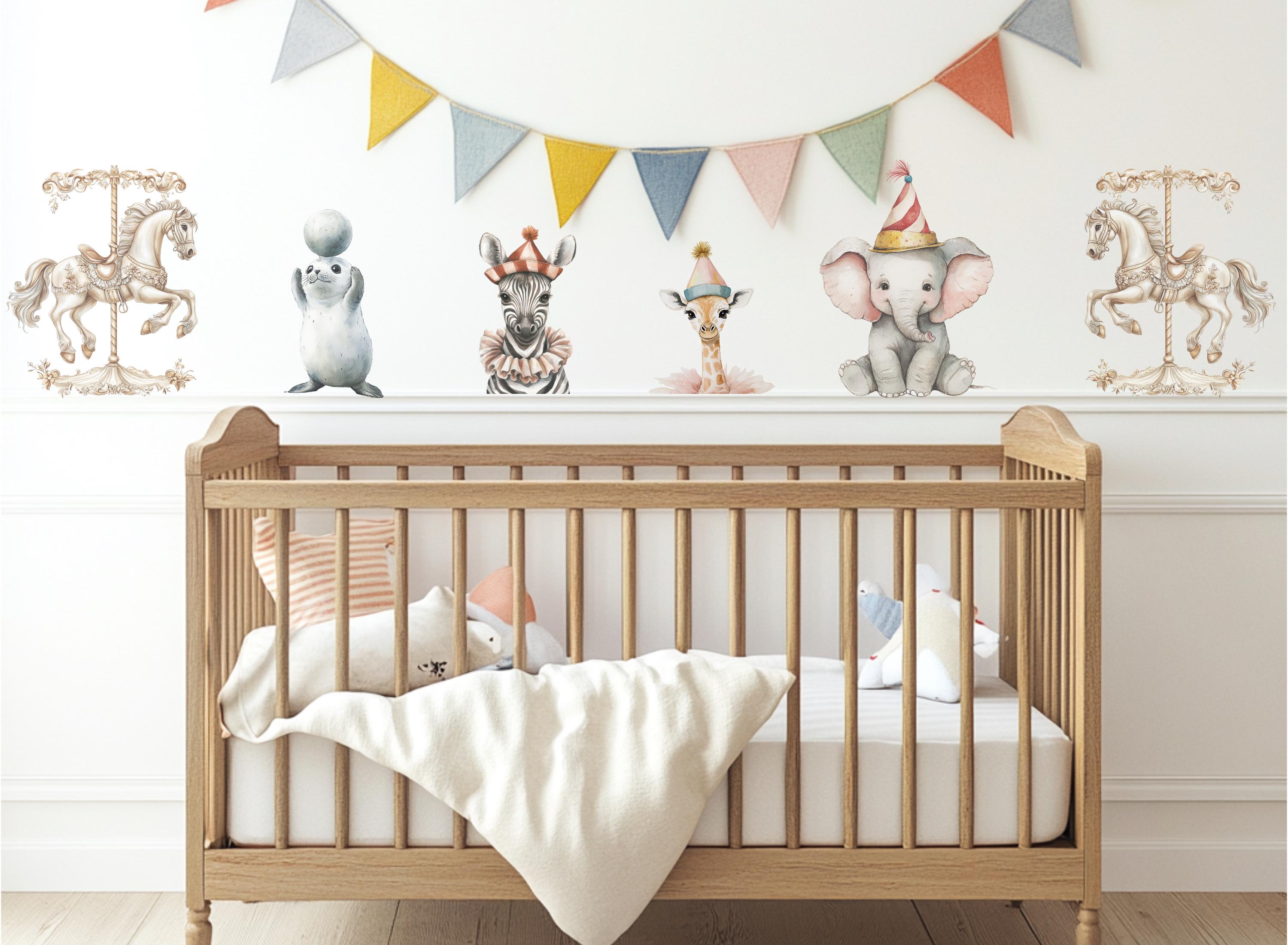 Vintage Circus Baby Clipart – 25 Neutral Watercolor Pngs, Baby Animal ...