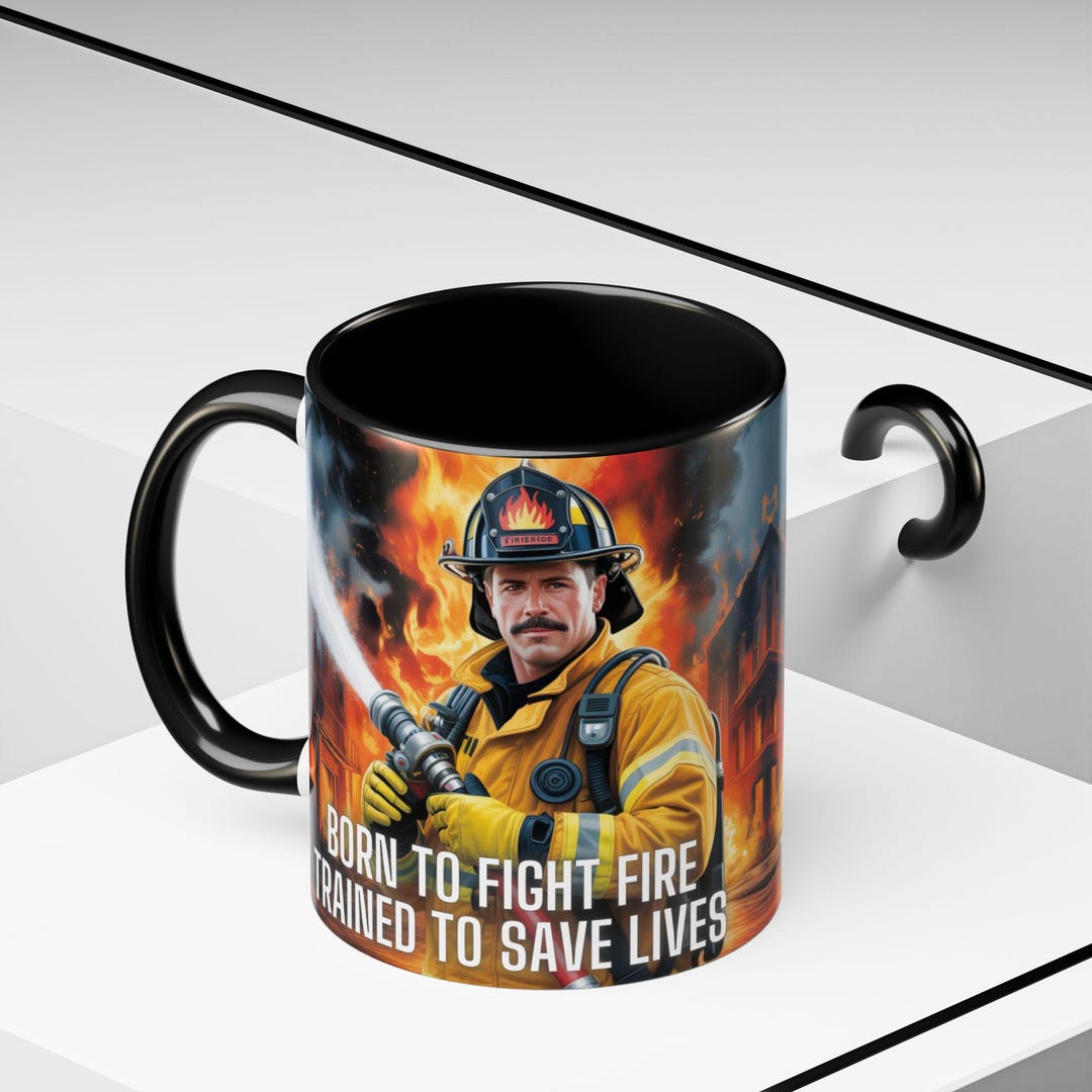 Firefighter Mug Wrap 11oz Digital PNG Sublimation Mug Design Born to ...