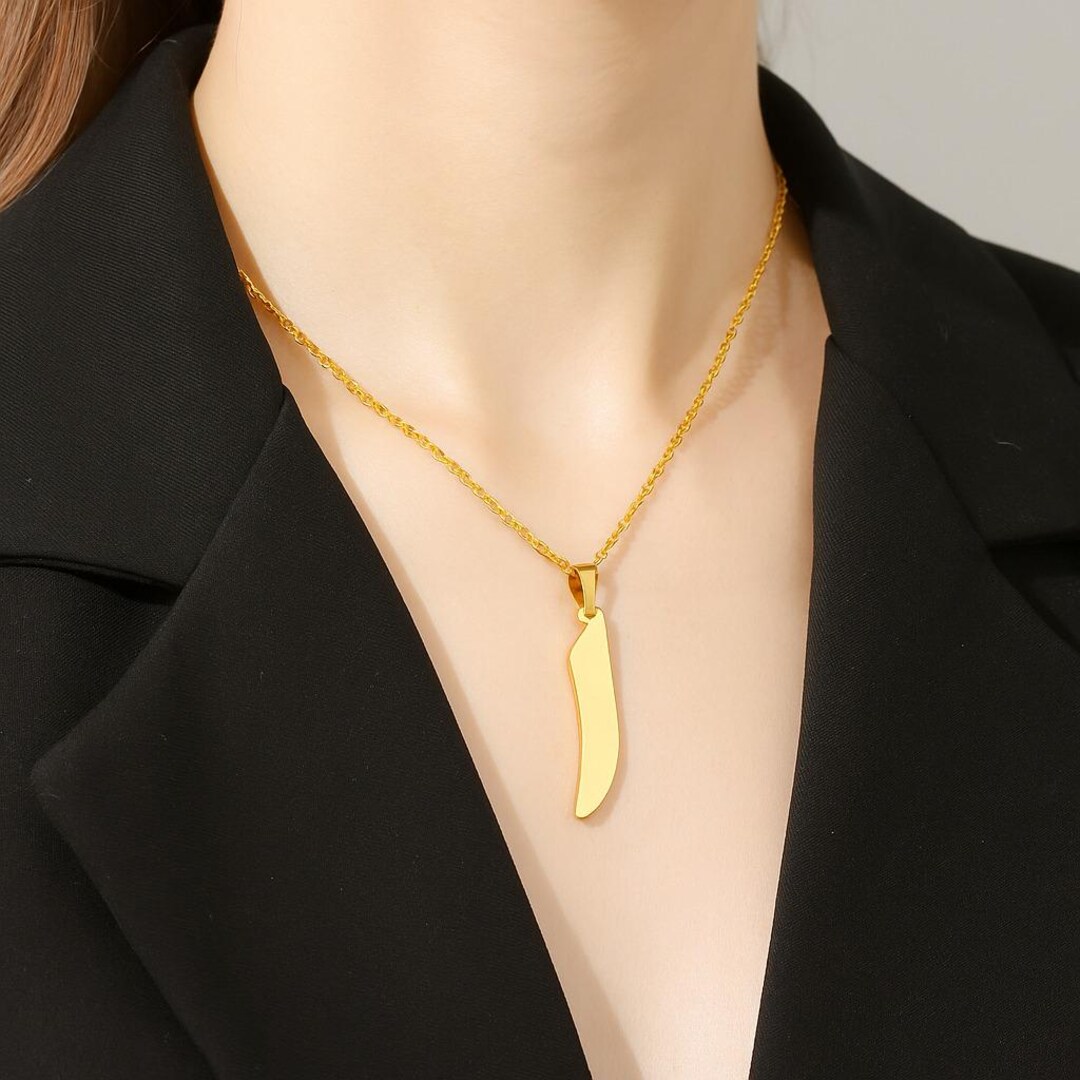 Fancy Arabic Letter Necklace: Chunky Initial Pendant, Arabian Jewelry ...