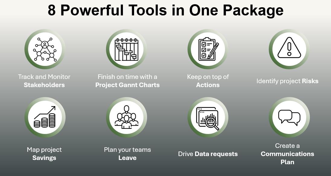 8-in-1 Project Management Excel Template | Gantt Chart, Task Tracker ...