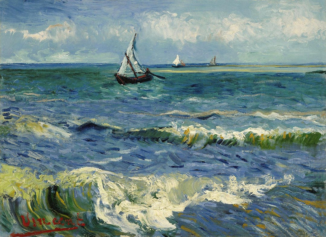 Vincent Van Gogh Sail Boat Sailing Sport Seascape Maries De La Mer ...