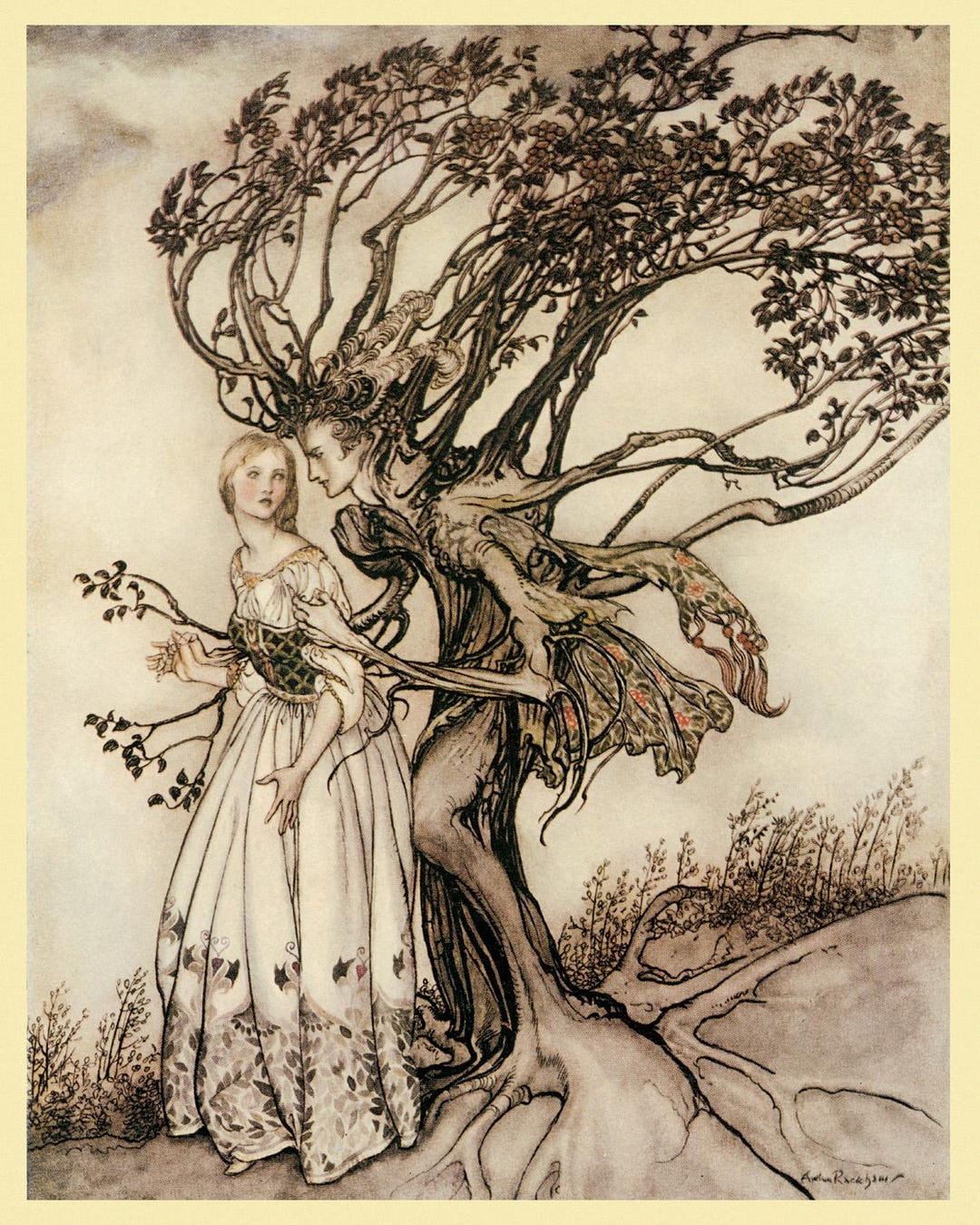 Arthur Rackham, the Old Woman in the Wood Illustration Print – Vintage ...