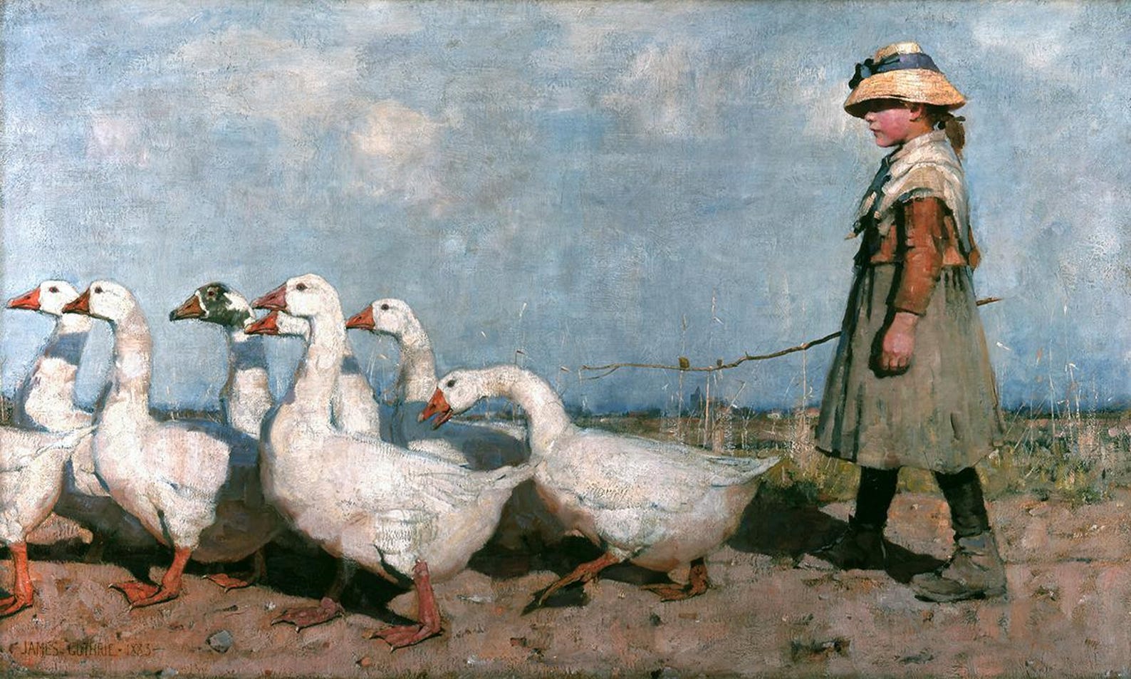 James Guthrie to Pastures New the Goose Girl Flock of Geese Through a ...