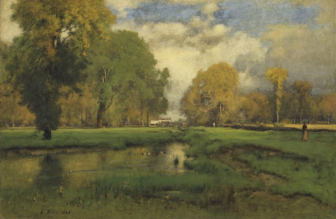 George Inness Autumn Landscape Art Print: American Farm Scene Giclée ...
