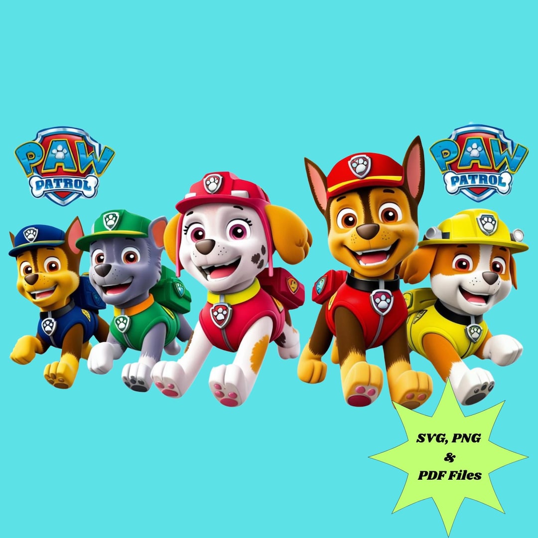 Paw Patrol Clipart SVG Bundle: High-resolution Designs (digital ...