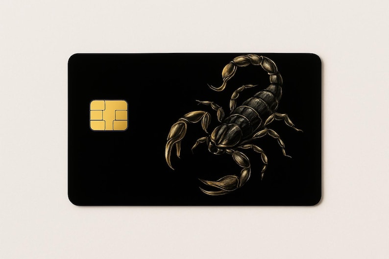 Golden Scorpion Card Skin | Credit Card Sticker | Black Card Cover ...