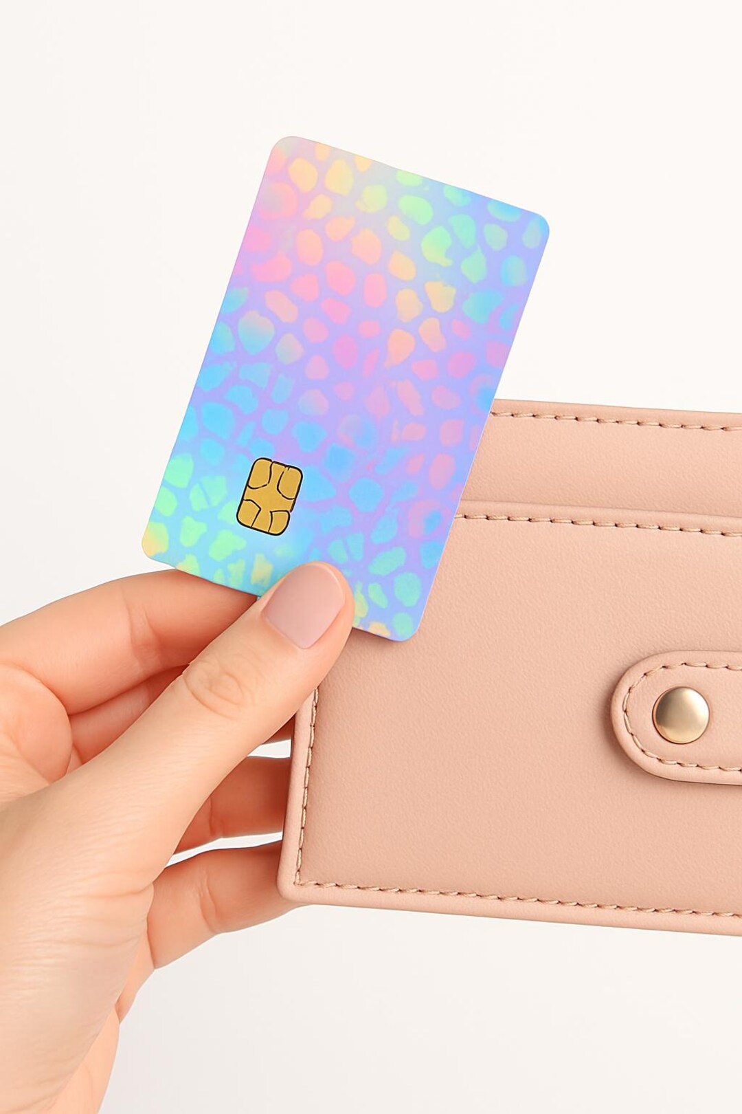 Holographic Rainbow Leopard Credit Card Skin – Colorful Debit Card ...