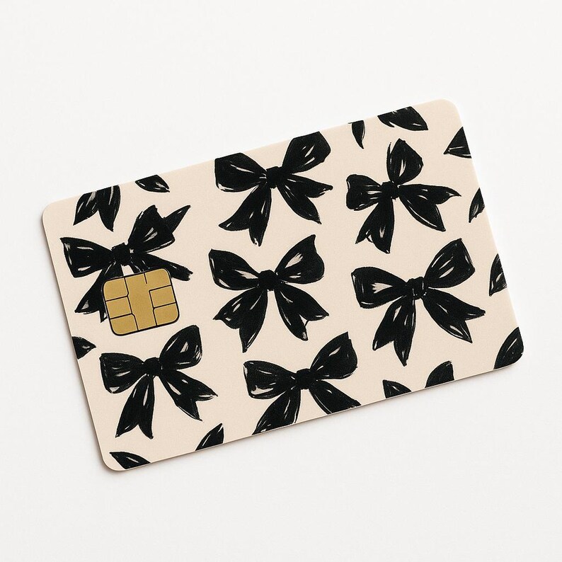 Credit Card Skin | Black Bow Card Sticker | Debit Card Cover ...