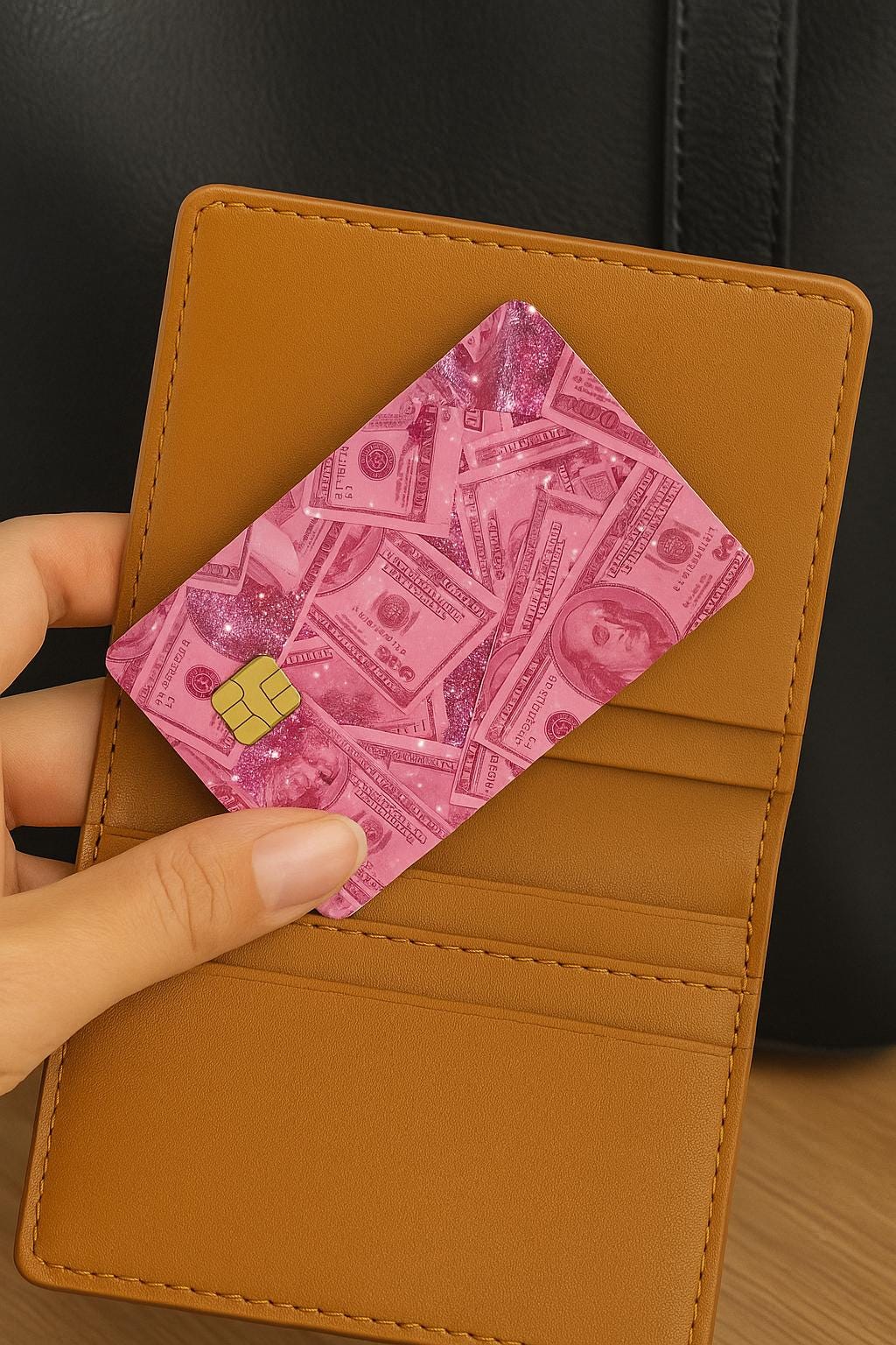 Pink Money Credit/debit Card Sticker – Glitter Dollar Bill Aesthetic ...
