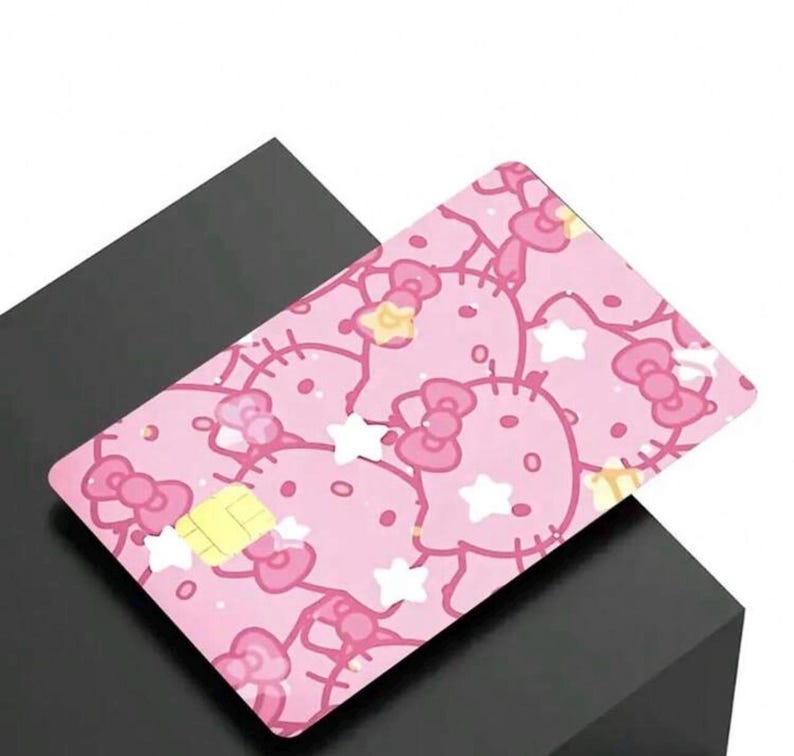 Pink Kawaii Cat Credit Card Sticker – Cute Japanese Style Debit Card ...