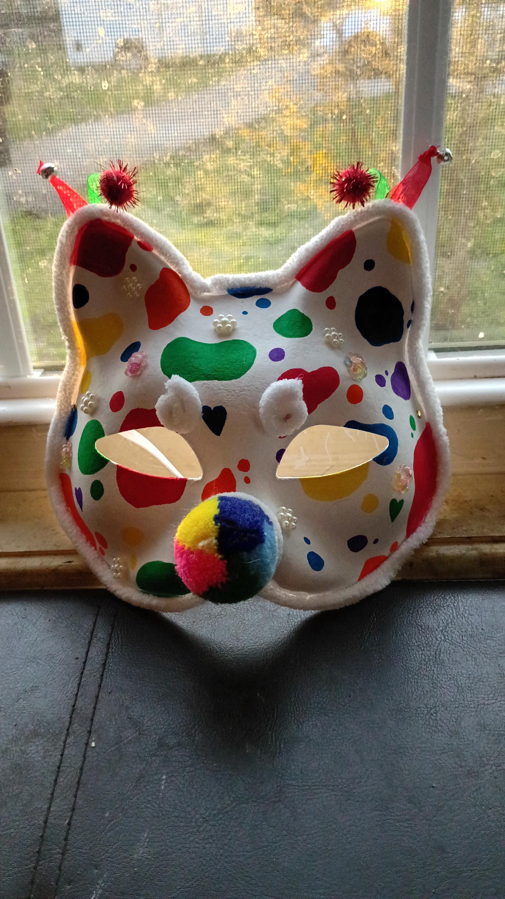 Rainbow Clown Cat Mask ((handmade)) - Etsy