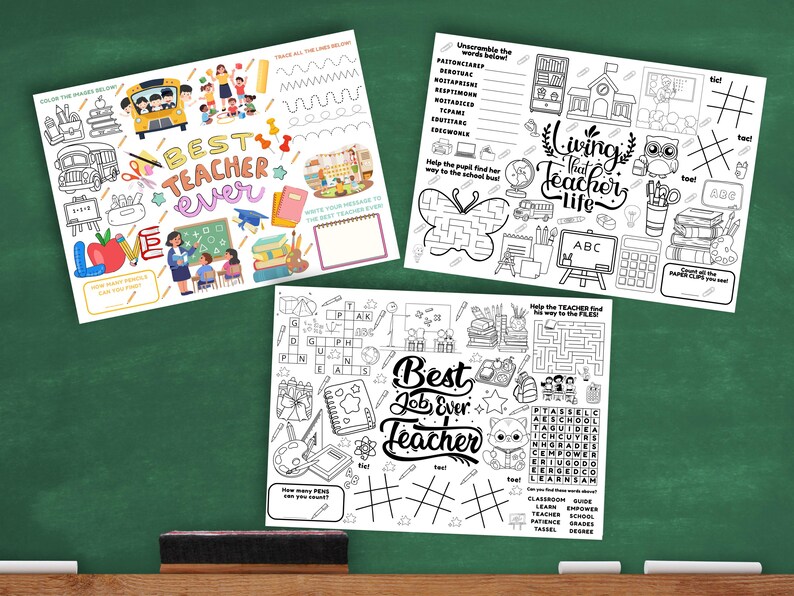 Teacher Appreciation Week Placemat Cozy Coloring Pages Happy Teachers ...