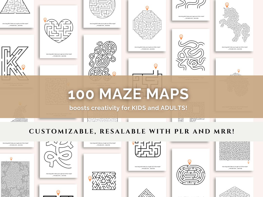 Maze Maps Bundle Maze Maps for Kids Maze Maps for Adults Tracing Games ...