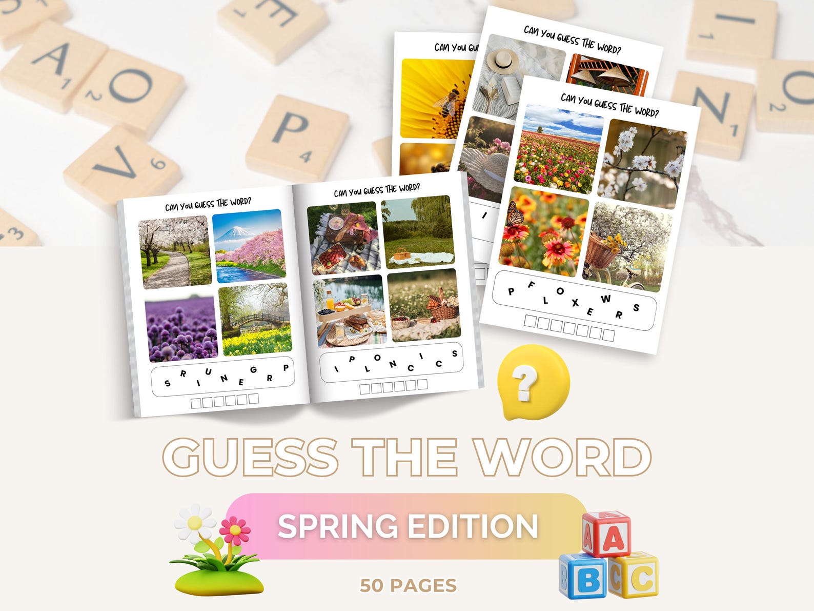 Guess the Word Spring Edition Printable Picture Word Puzzle for Kids ...