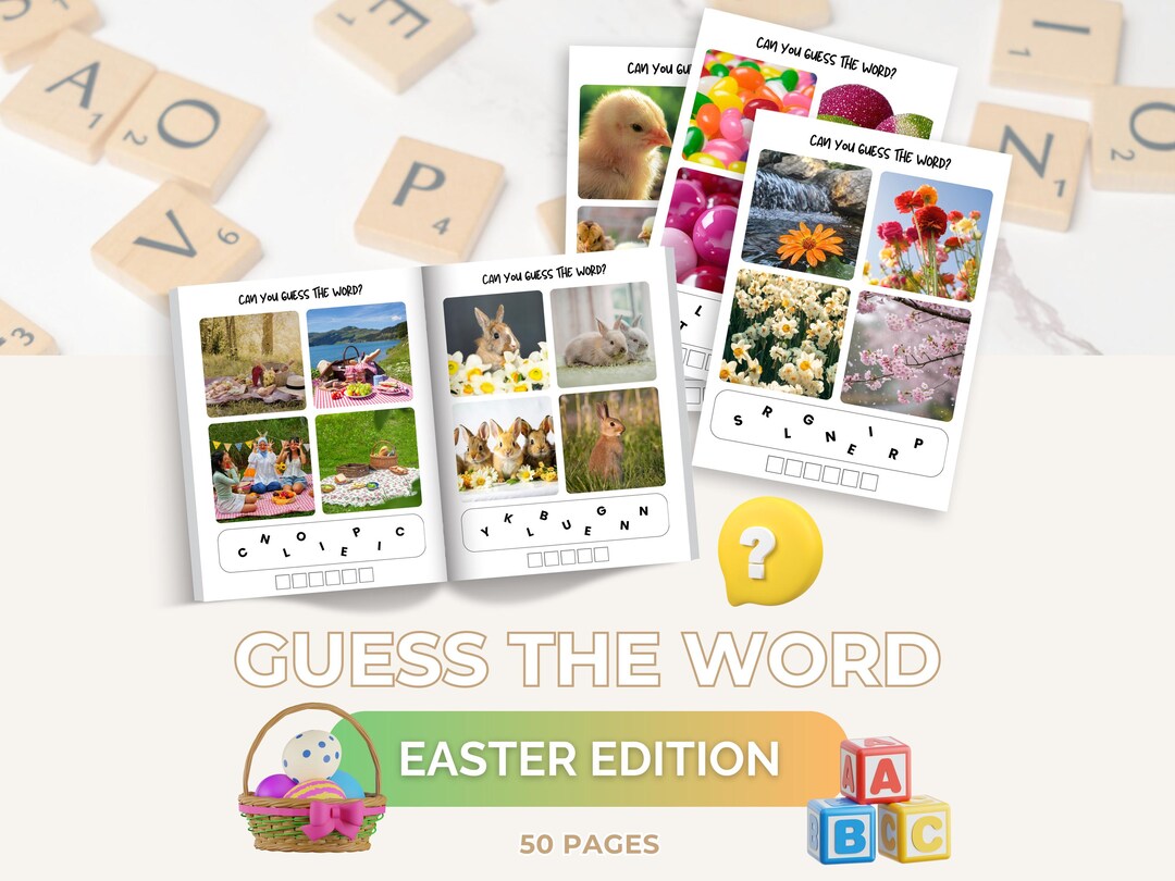 Guess the Word Easter Edition Printable Picture Word Puzzle for Kids ...