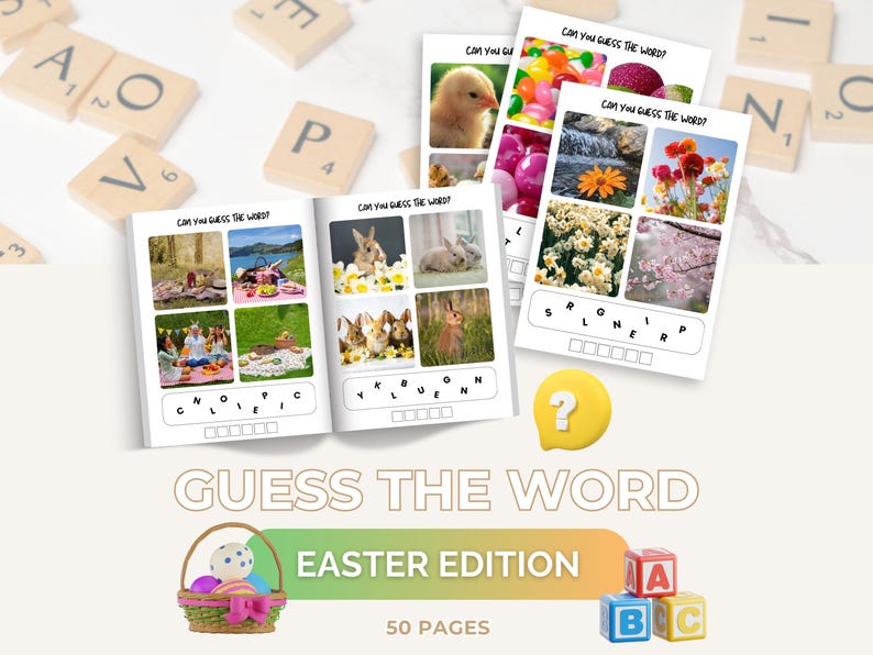 Guess the Word Easter Edition Printable Picture Word Puzzle for Kids ...