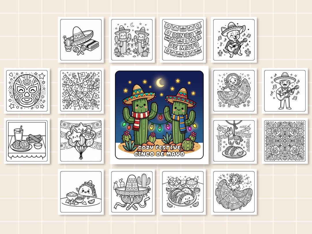 Cozy Coloring Pages Cinco De Mayo Theme Festival Family Activities ...