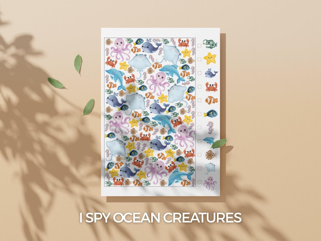 I Spy Under the Sea Animal Scavenger Hunt Ocean Creature Game Kid ...