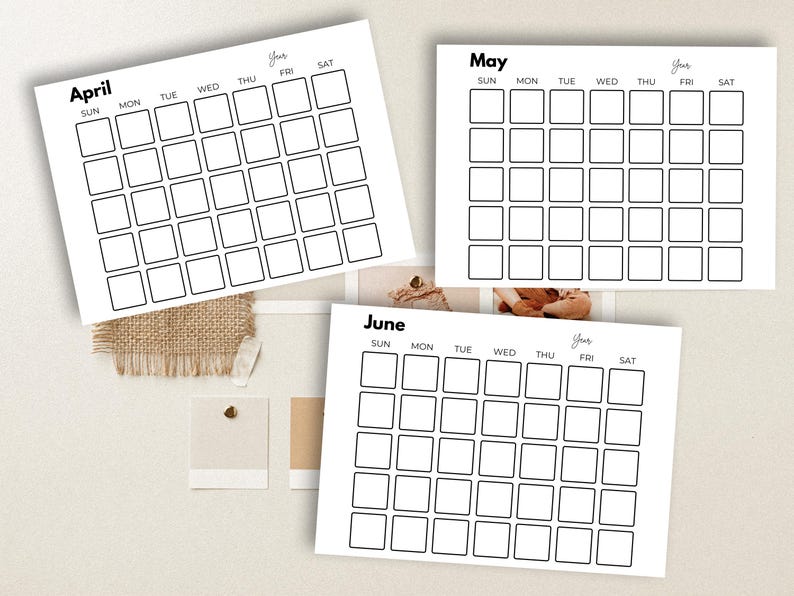 2026 Monthly Calendar Undated Minimalist Landscape Large Wall Monthly ...