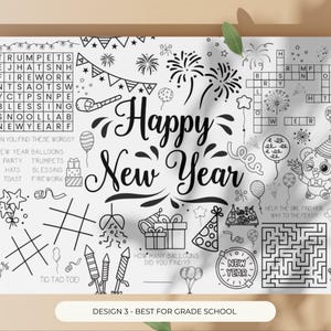 2026 New Year Activity Placemat Winter Printable Holiday Games for ...
