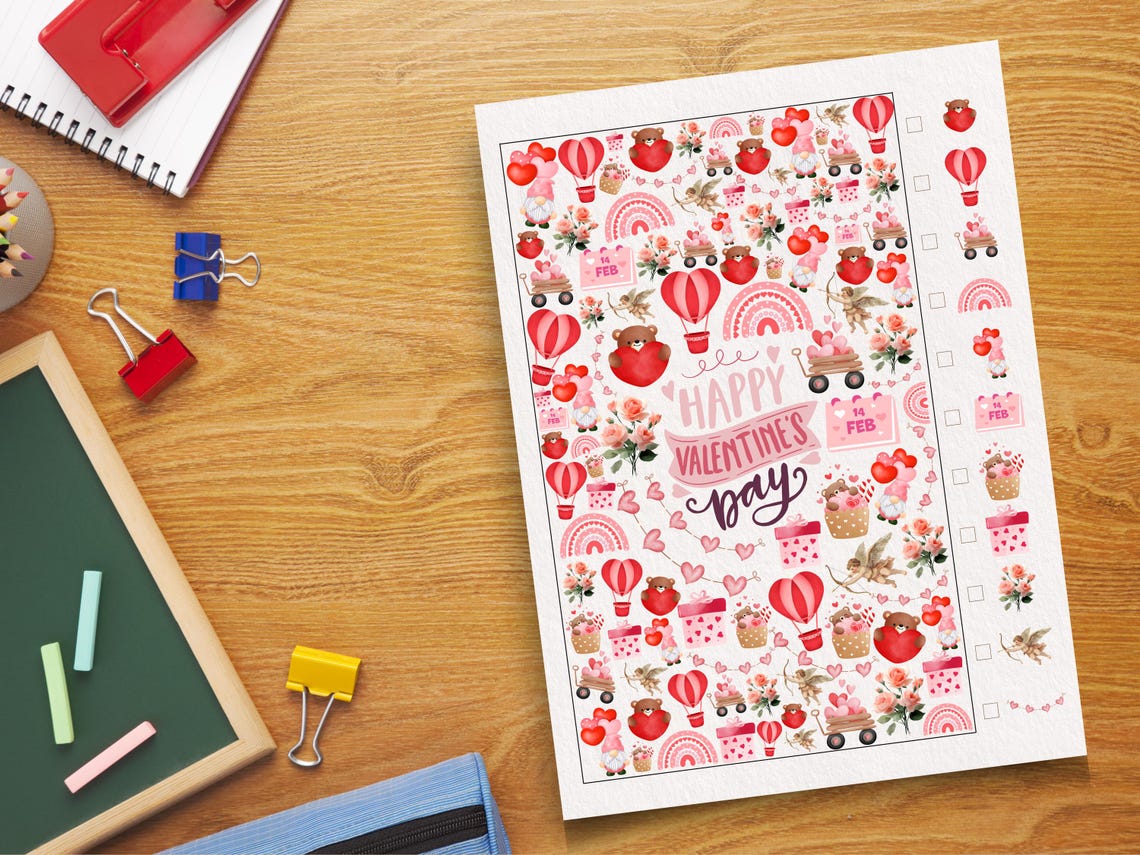 Valentines Day I Spy Printable for Kids Valentines Counting Game ...