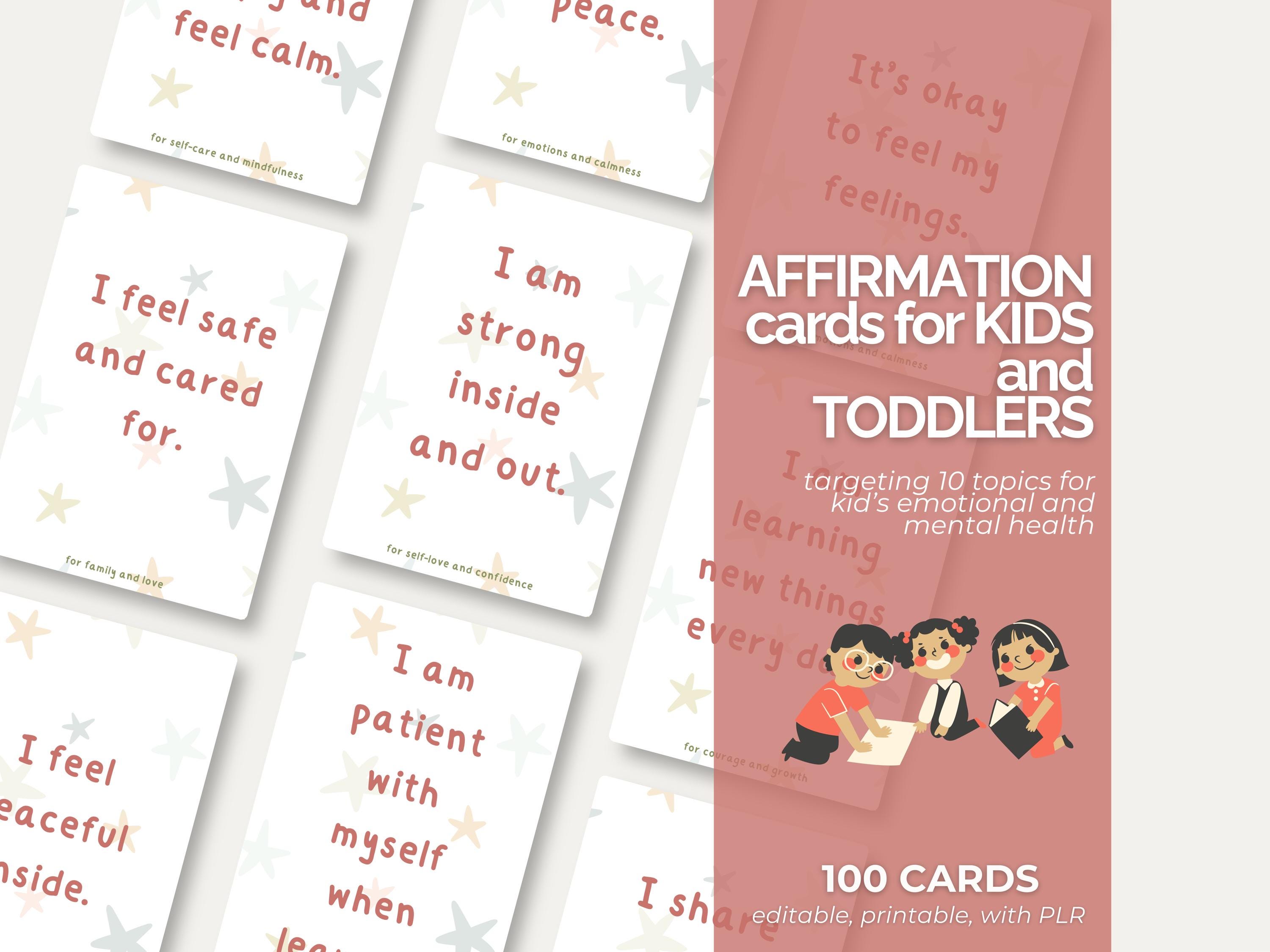 Kids Affirmation Cards Printable Motivation Deck Calm Mindset Self ...