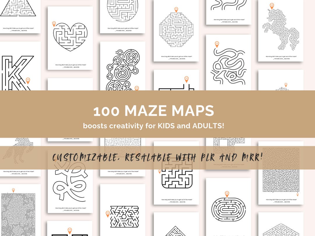 100 Interactive Maze Maps | Canva Editable + Printable PDF | Fun Game ...