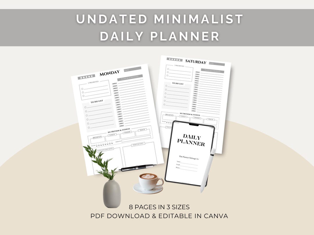 Student Digital Planner Printable Daily Task Organizer Tracker Editable ...