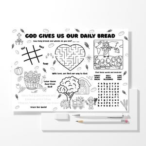 Christian Kids Activity Placemat Printable Bible Games for Kids ...