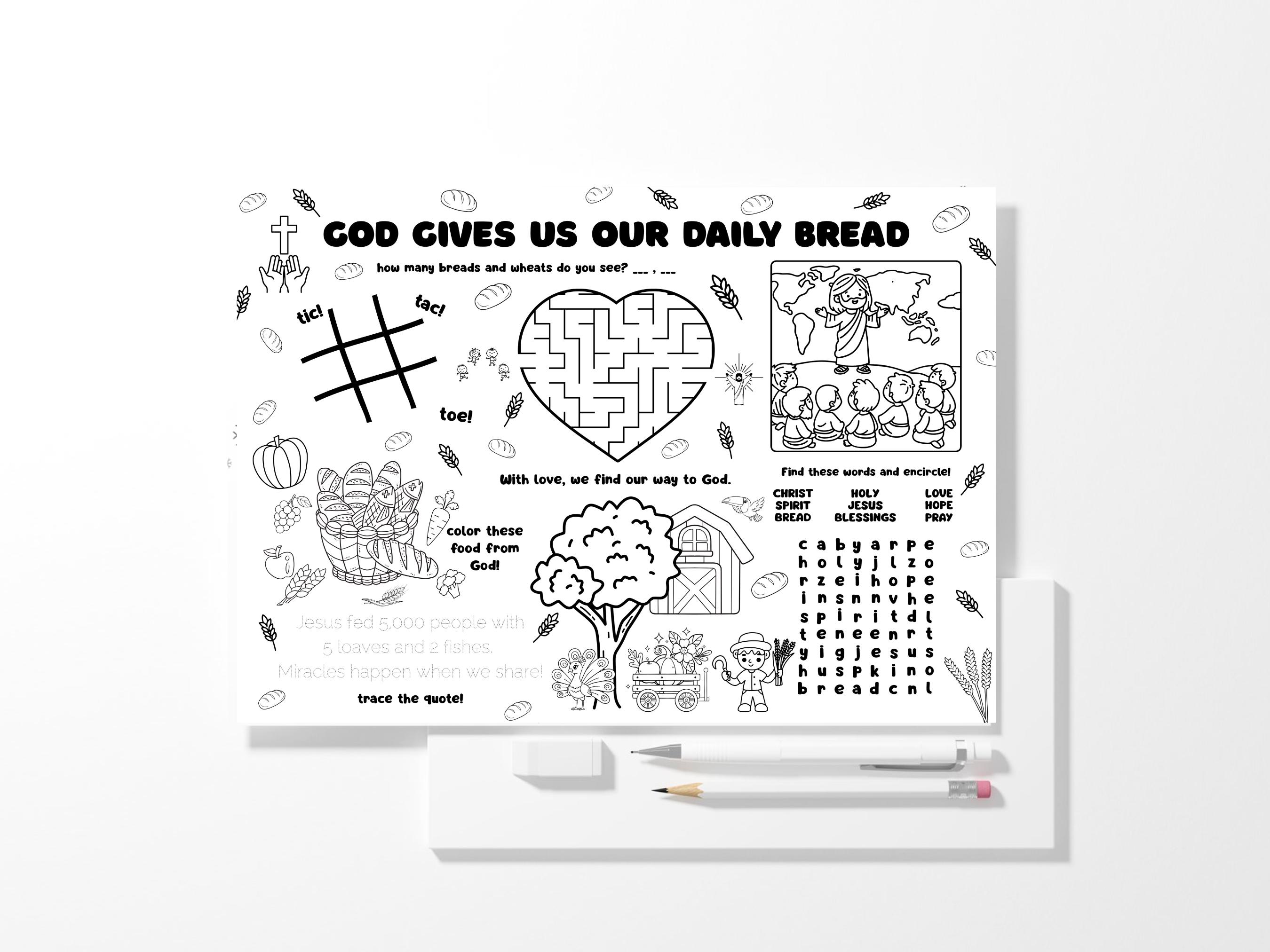 Christian Kids Activity Placemat Printable Bible Games for Kids ...