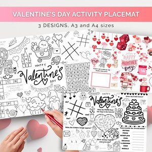 Valentines Day Activity Placemat PLR Printable Holiday Games for ...