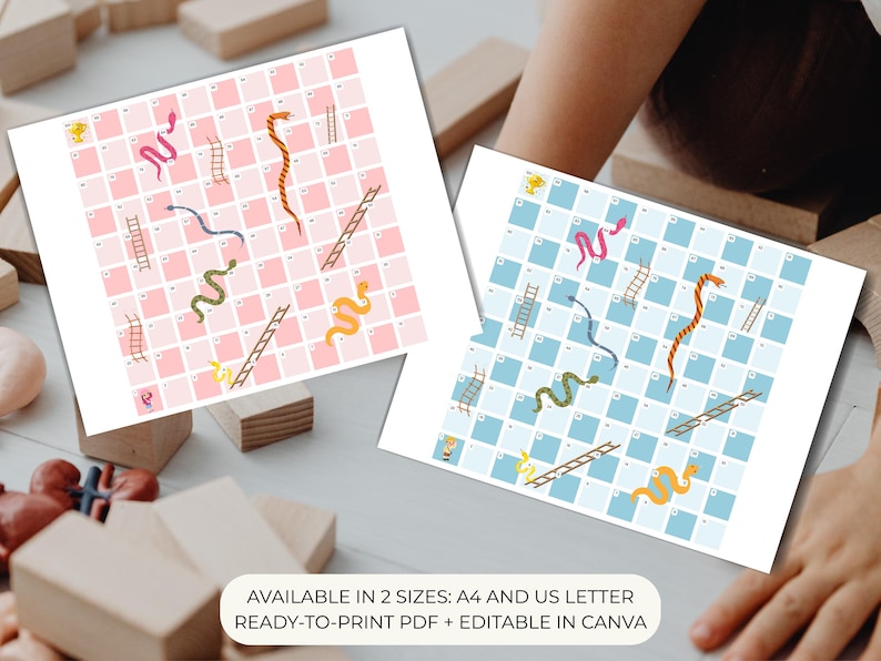 Snakes and Ladders Board Game Printable Family Kids Activities Back to ...