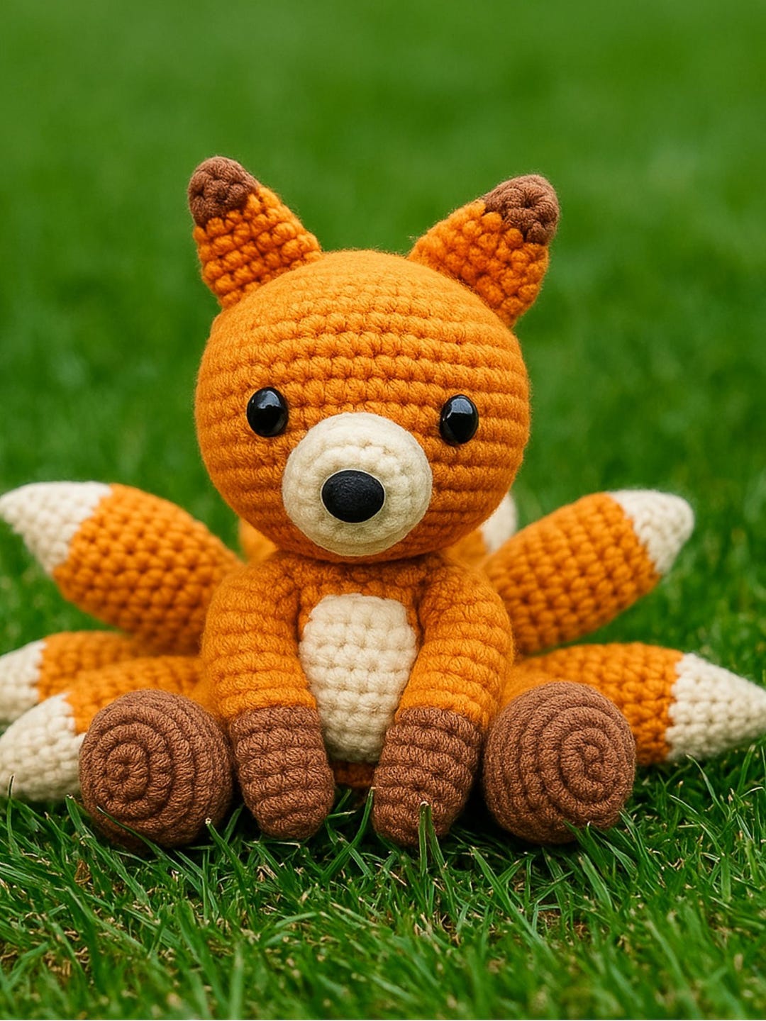 Amigurumi Fox Crochet Pattern PDF – Kitsune Plush Toy Tutorial – Nine ...