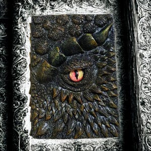 3D Printed Dragon Eye Book: Mythical Embossed Tome - Etsy