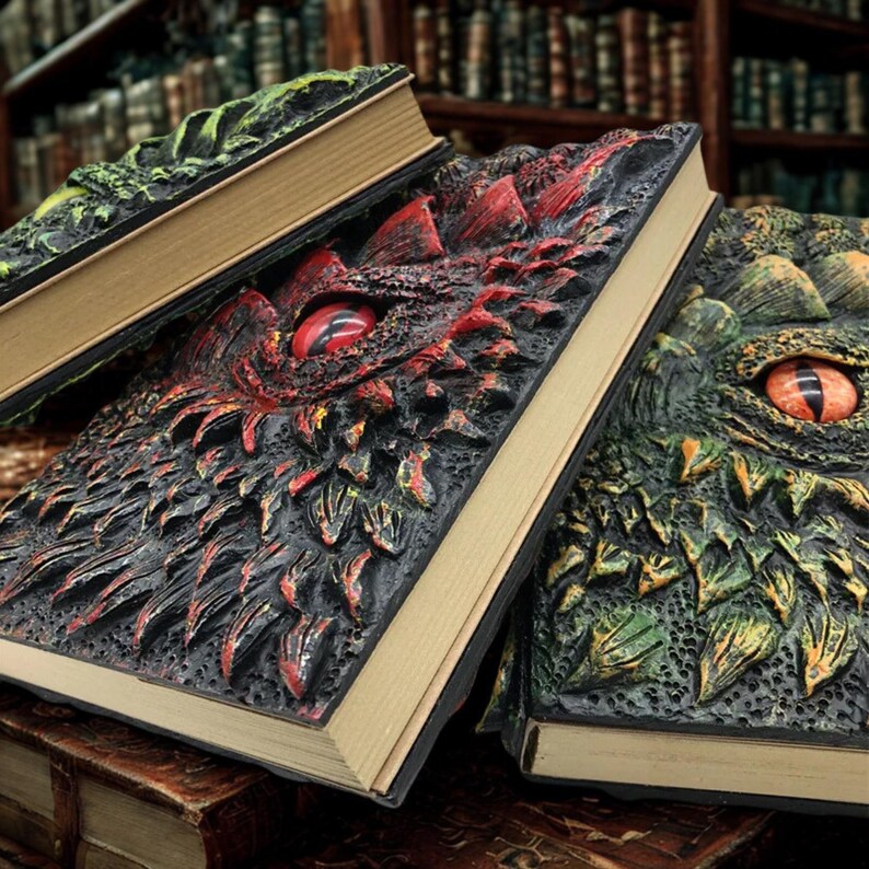 3D Printed Dragon Eye Book: Mythical Bookshelf Decor - Etsy